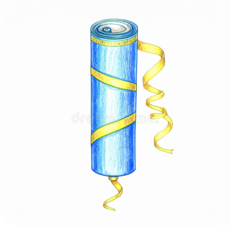 Blue and Yellow Party Confetti Popper Stock Illustration - Illustration ...