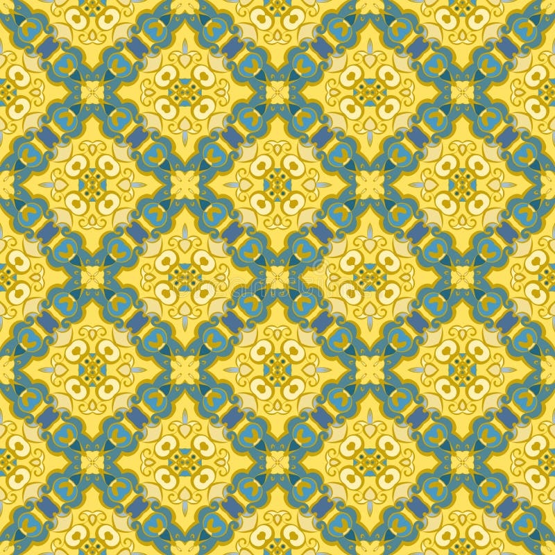 Blue and yellow pattern stock vector. Illustration of arabic - 80492882
