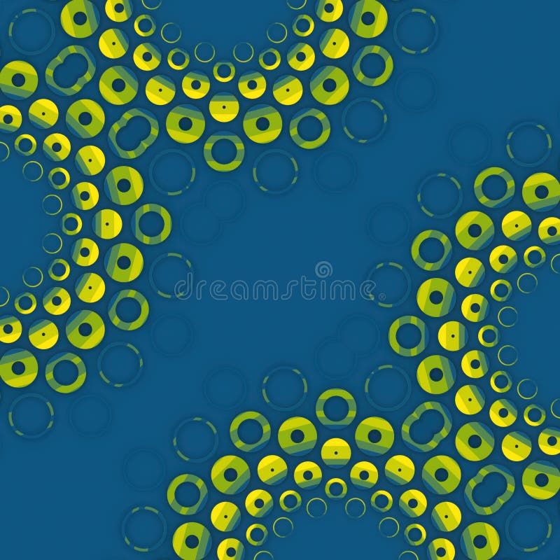 Blue-yellow Pattern of Circles. 3d Rendering Digital Illustration Stock ...