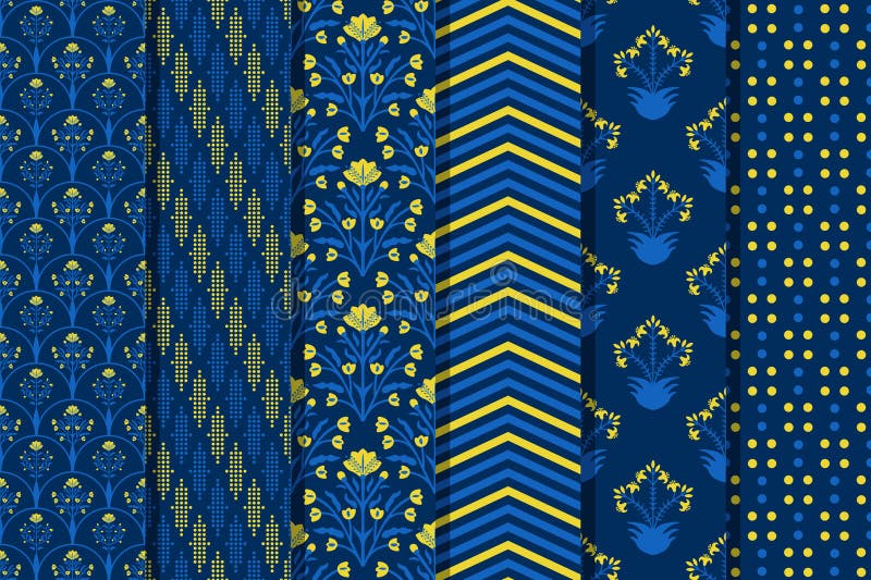 Blue and yellow patterns stock vector. Illustration of season - 359015406