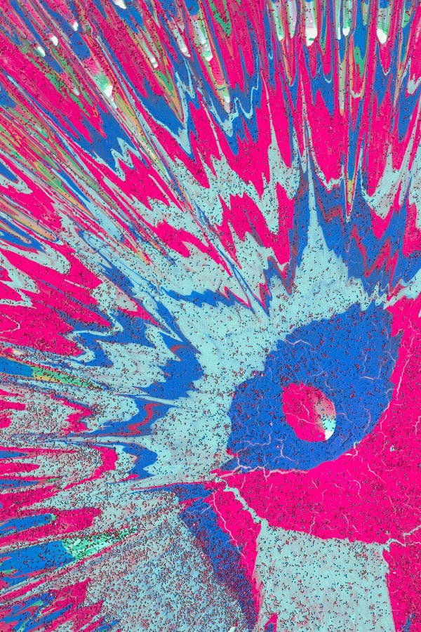 Blue, Yellow, Pink Rays. Abstract Acrylic Paints Stock Illustration ...