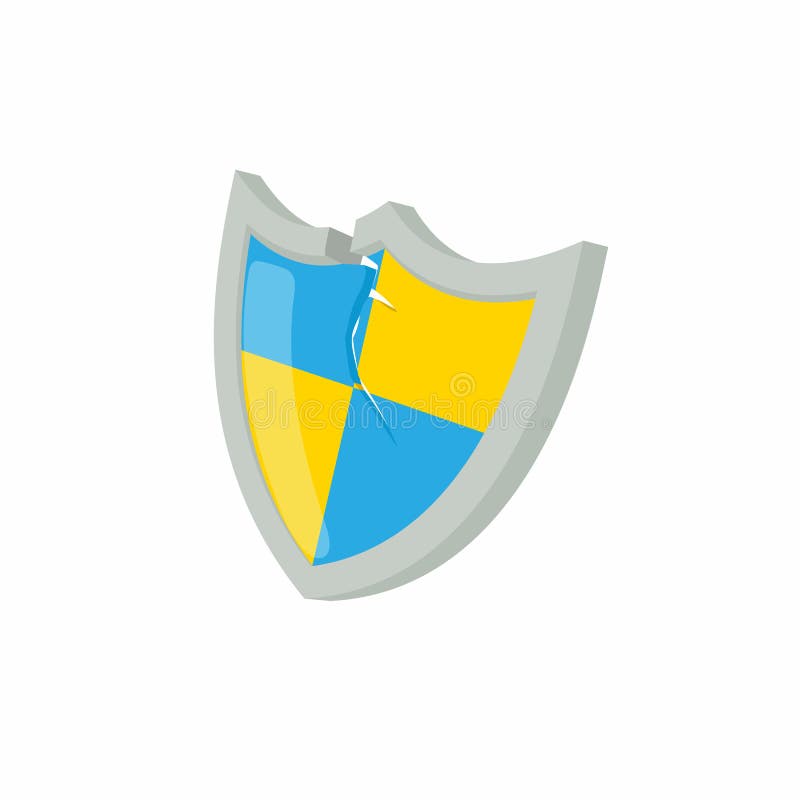 Blue and Yellow Protection Shield Icon Stock Vector - Illustration of ...