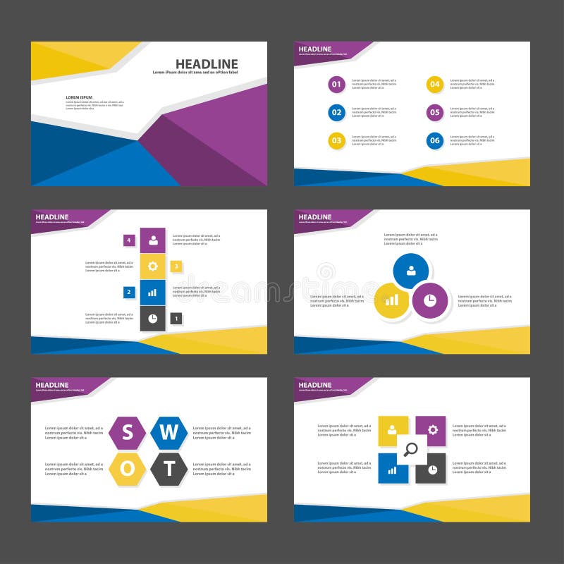 Yellow BLue Polygon Infographic Element and Icon Presentation Templates ...