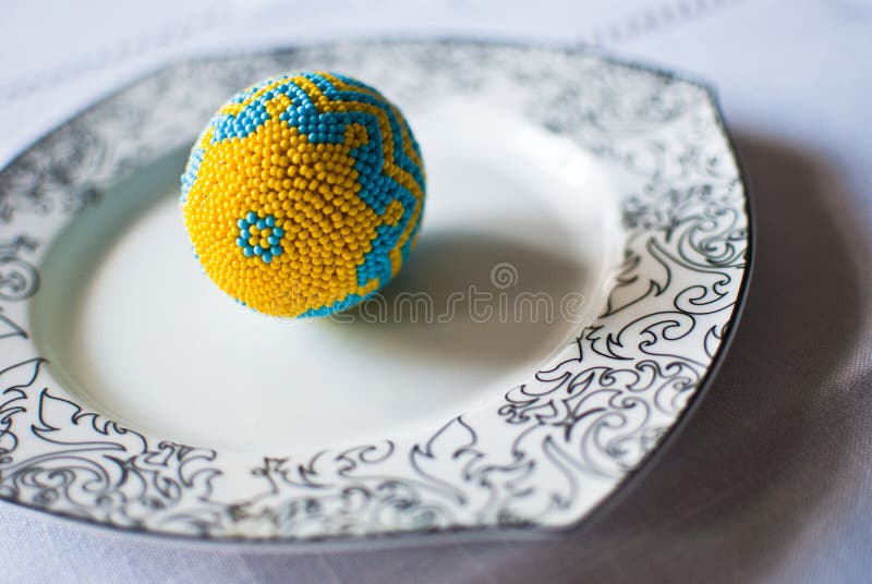 Blue Yellow Pysanka Plate Stock Photos - Free & Royalty-Free Stock ...