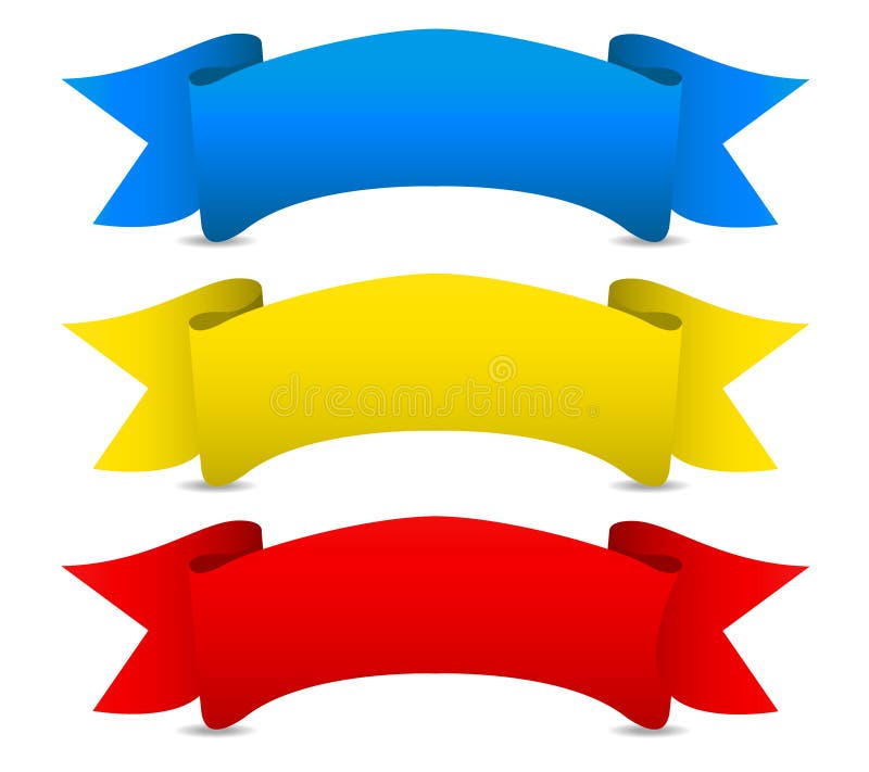 Blue Yellow Red Vector Ribbons - Scroll Banners Stock Vector ...