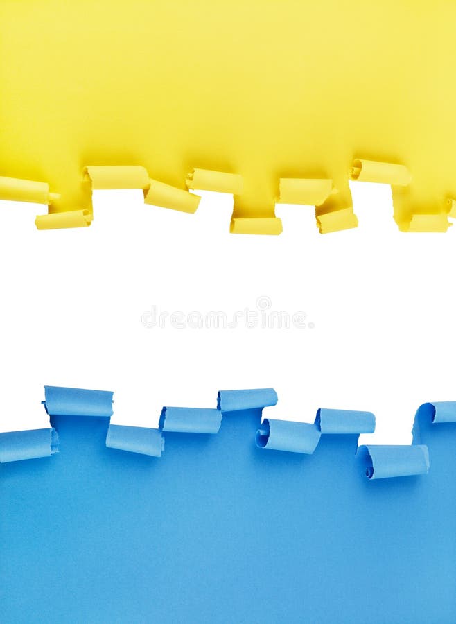 Blue and Yellow Ripped Paper Background Stock Image - Image of space ...