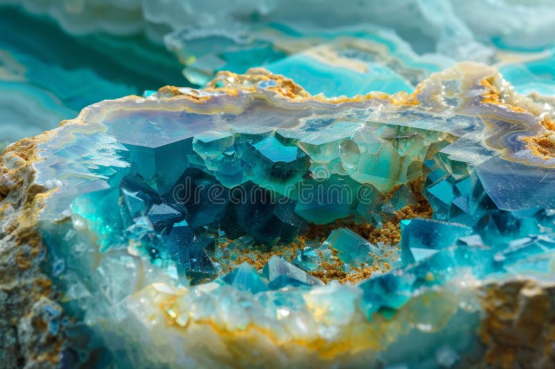 A Blue and Yellow Rock with a Hole in the Middle Stock Image - Image of ...
