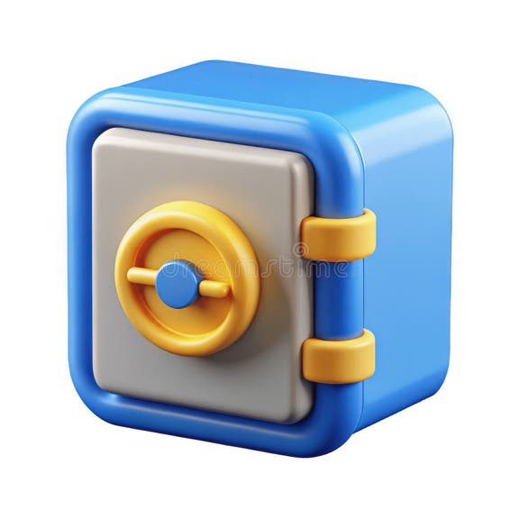 Blue and Yellow Safe Box for Secure Storage with Combination Lock 3D ...