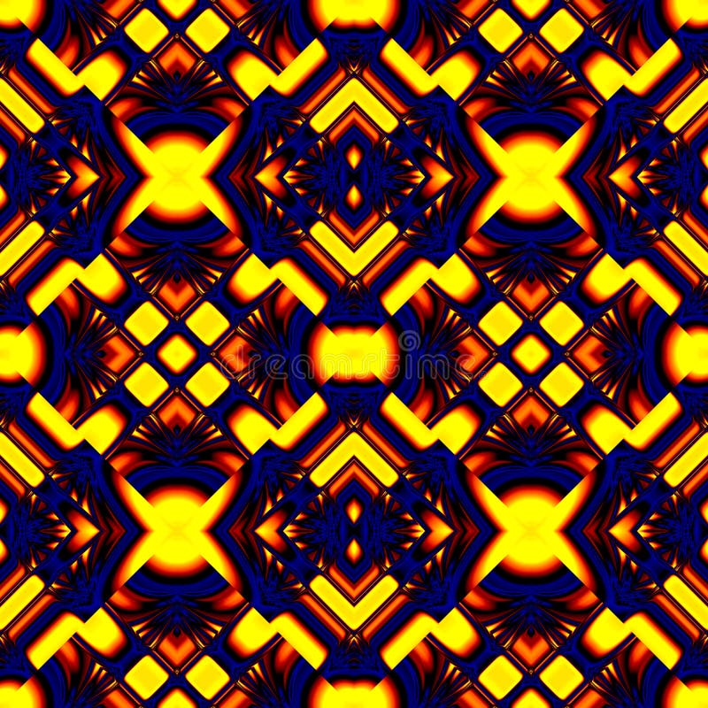 Blue Yellow Seamless Pattern Stock Vector - Illustration of geometric ...