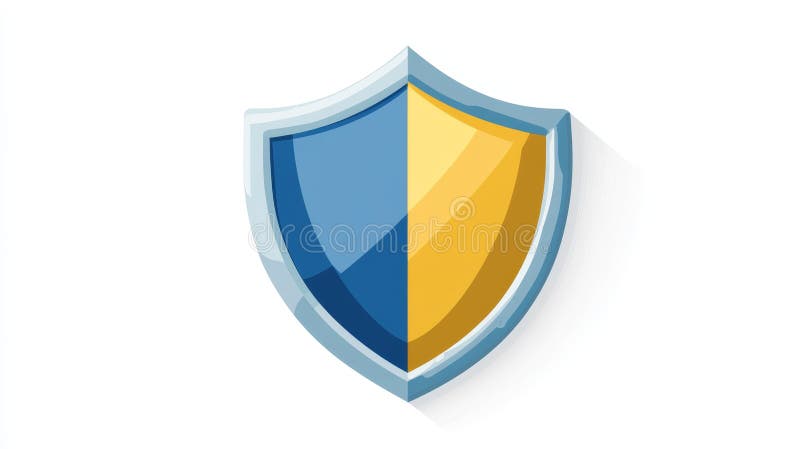 Blue and Yellow Shield Icon, Representing Security Protection in ...