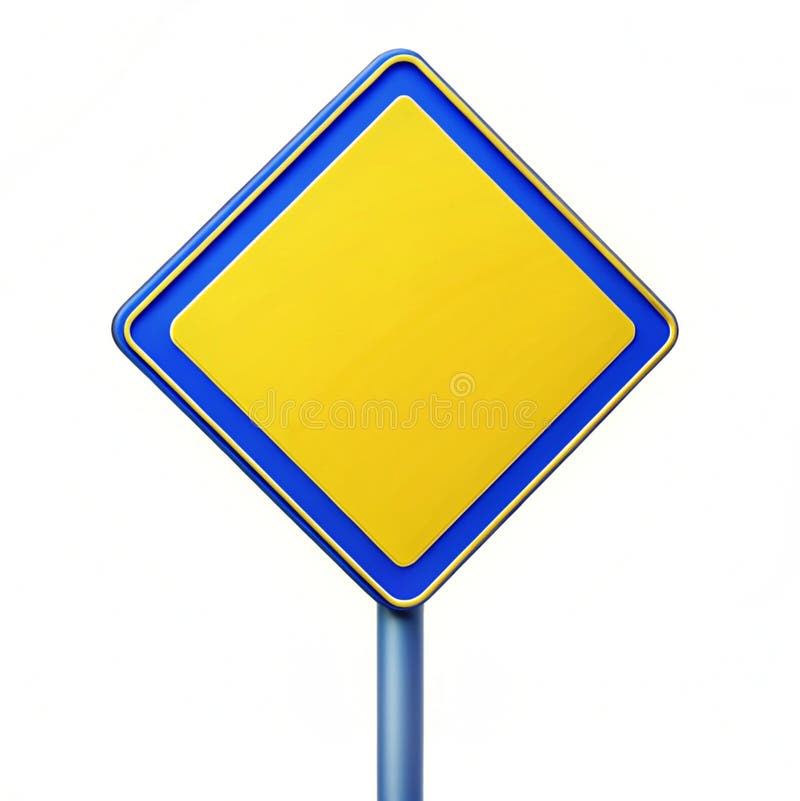 Blue and Yellow Sign Isolated Stock Illustration - Illustration of ...