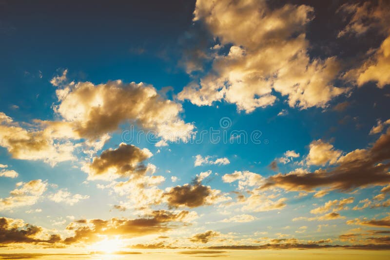 Blue Yellow Sky with Sunlight Stock Photo - Image of heaven, sunrise ...