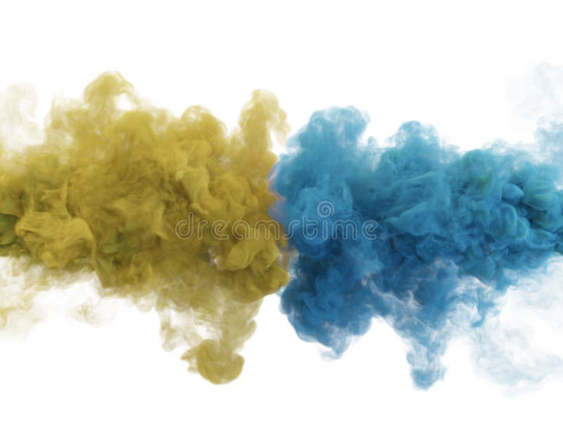 Blue and Yellow Smoke. 3d Render. Stock Illustration - Illustration of ...