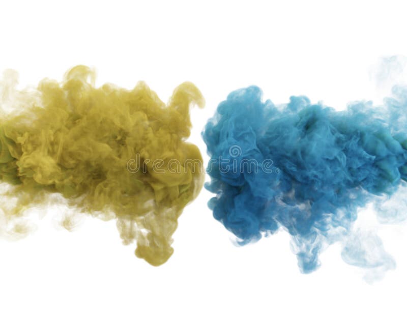 Blue and Yellow Smoke. 3d Render. Stock Illustration - Illustration of ...