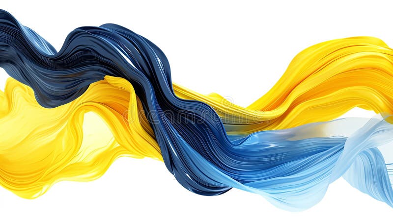 Blue and Yellow Smoke Wave on White Background Stock Image - Image of ...