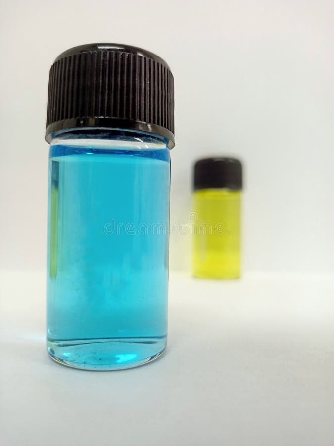 Yellow Solution in the Flask and Beaker for Dissolving or Extraction ...