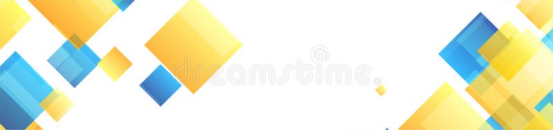 Blue Yellow Squares Abstract Geometric Banner Design Stock Vector ...