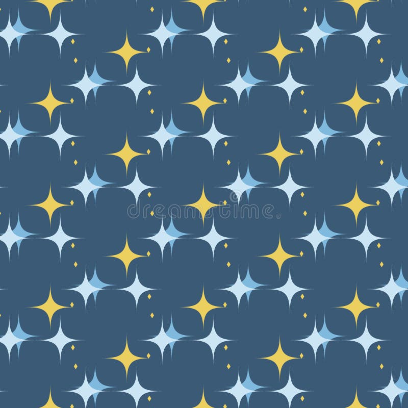 Blue and Yellow Stars on a Blue Background. Stock Vector - Illustration ...