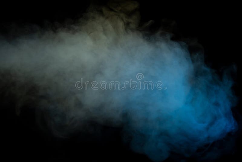 Blue and Yellow Steam on a Black Background Stock Photo - Image of ...