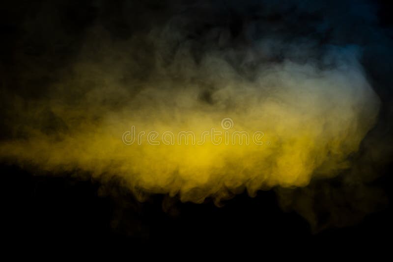 Blue and Yellow Steam on a Black Background Stock Photo - Image of ...