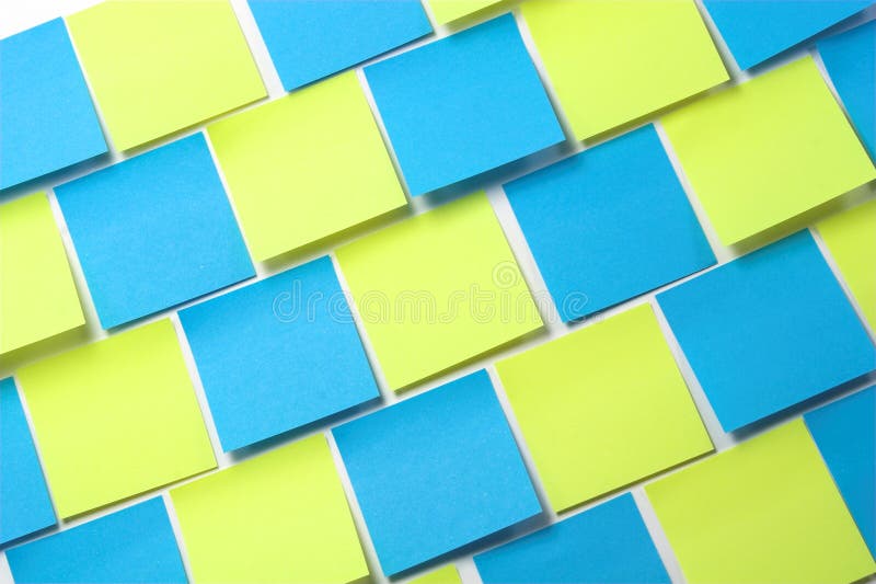 Blue and Yellow Sticky Notes - Diagonal Stock Image - Image of yellow ...