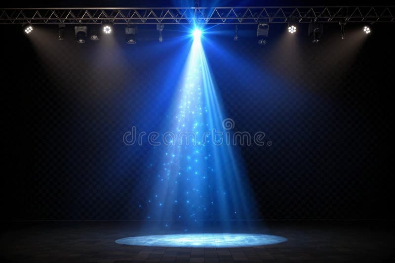 Projector Vertical Light Effect with Blue and Yellow Rays Stock ...