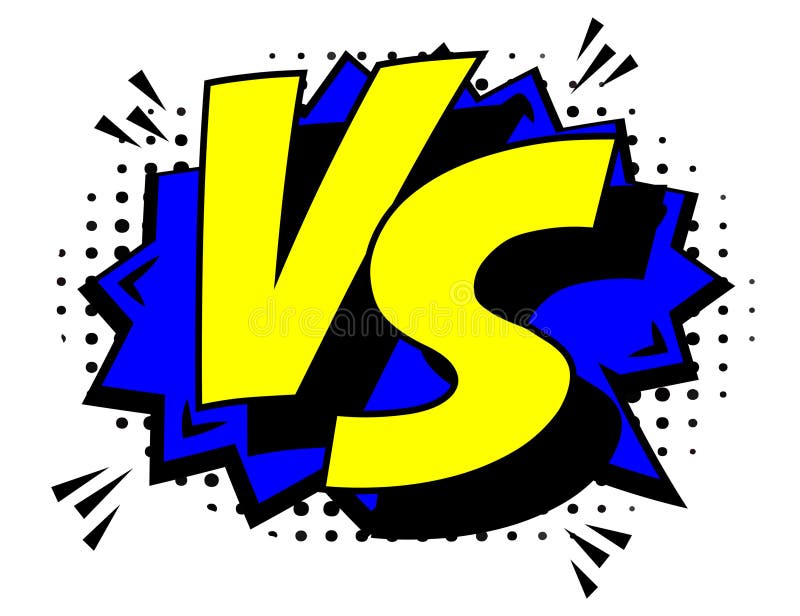 Blue and Yellow VS Comic Bubble Stock Vector - Illustration of splash ...