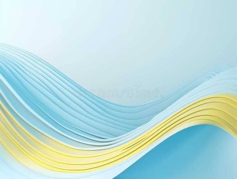 Blue and Yellow Wave Abstract 3D Background. Generative AI Stock ...