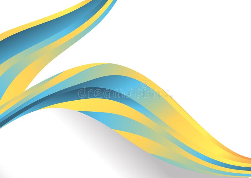 Blue and Yellow Wave Background Template with Copy Space for Your Text ...