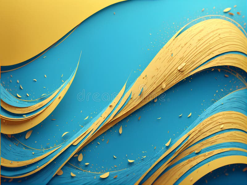 Blue Yellow Waves Abstract Background Stock Illustration - Illustration ...