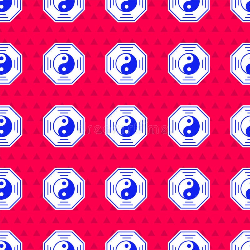 Blue Yin Yang Symbol of Harmony and Balance Icon Isolated Seamless ...