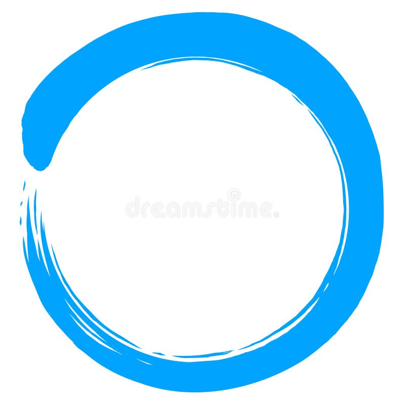 Blue Zen Circle Art Brush Stroke Painting Vector Stock Vector ...