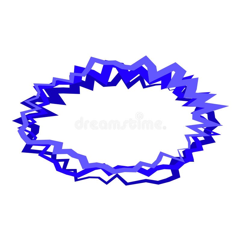 Blue Zig Zag Lines Forming a Circle on White Background Stock ...