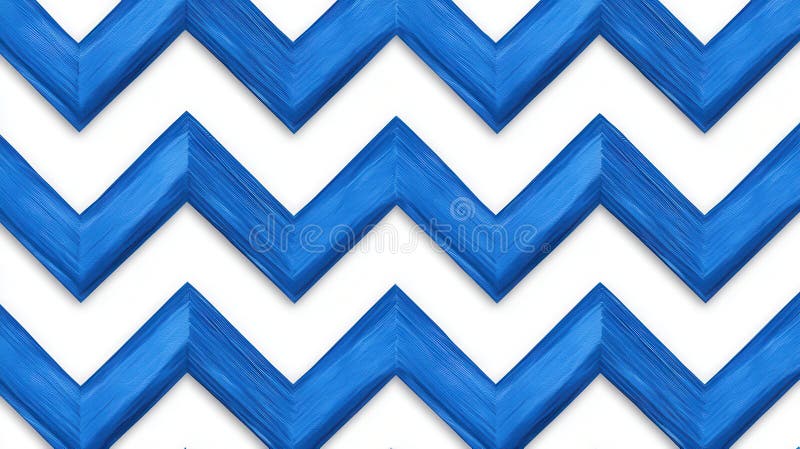 Blue Zigzag Pattern with Brush Stroke Texture on White Background Stock ...