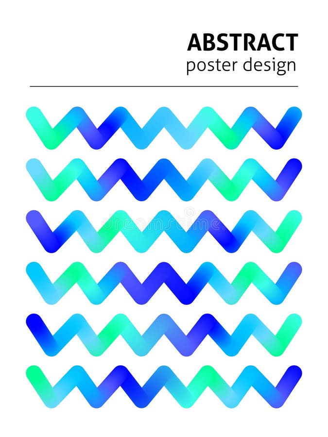Blue Zigzag Poster stock vector. Illustration of wave - 276326970