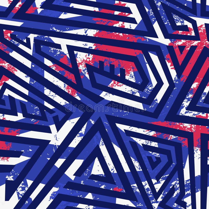 Blue Zigzag Seamless Pattern Stock Vector - Illustration of ceramic ...