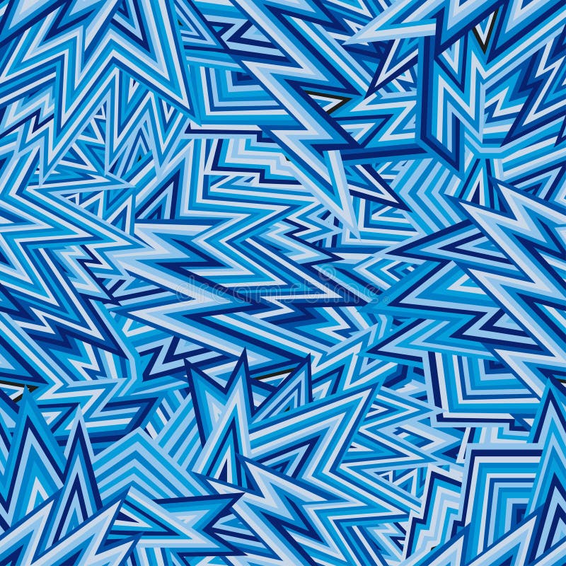 Blue Zigzag Seamless Pattern Stock Vector - Illustration of diagonal ...