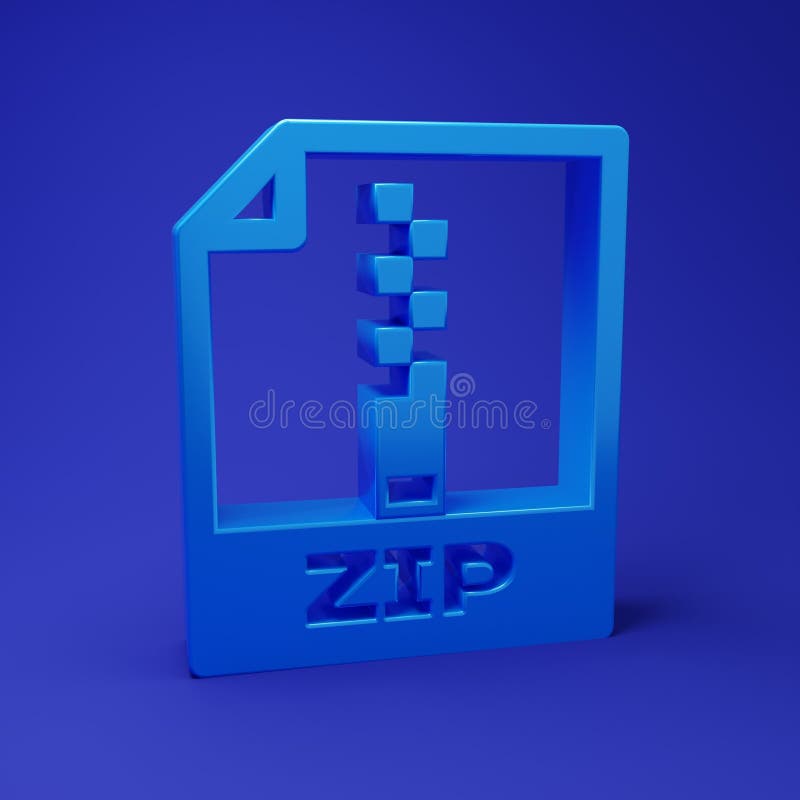 Blue ZIP File Document. Download Zip Button Icon Isolated on Blue ...