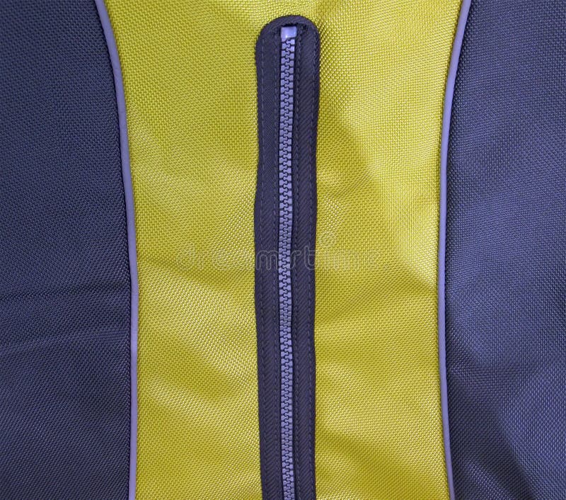 Blue Zip on Yellow Clothing Concept, Stock Image - Image of security ...