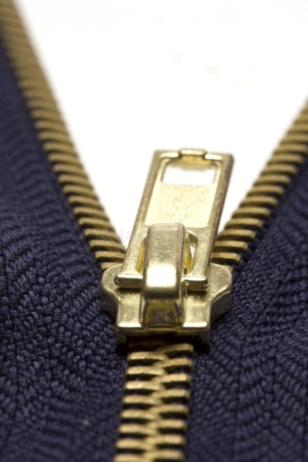 Blue zipper stock image. Image of fasten, gold, teeth - 4915427