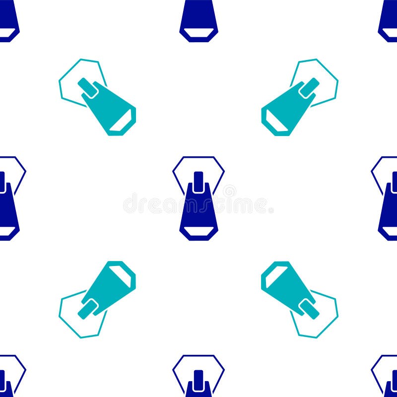 Blue Zipper Icon Isolated Seamless Pattern on White Background. Vector ...