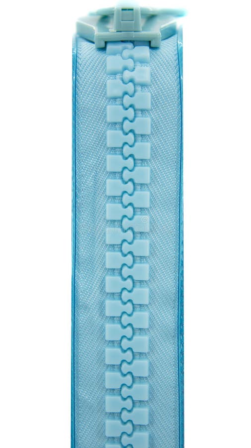 Blue Zipper Plastic Fabric Macro for Cloth Industry Stock Photo - Image ...