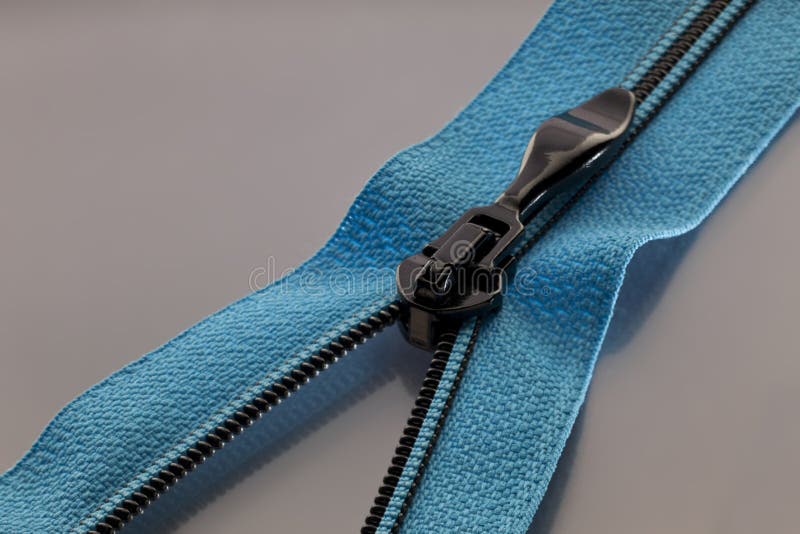 Blue zipper stock photo. Image of metaphorical, link - 55728830