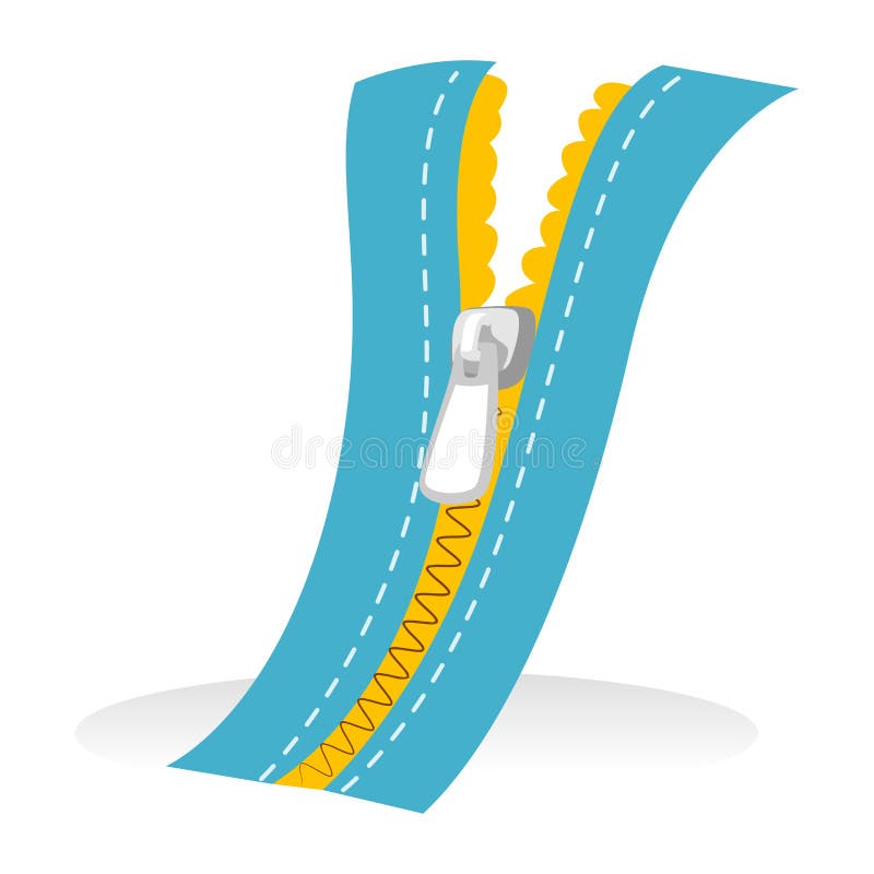 Blue Zipper stock vector. Illustration of single, clothing - 69768401