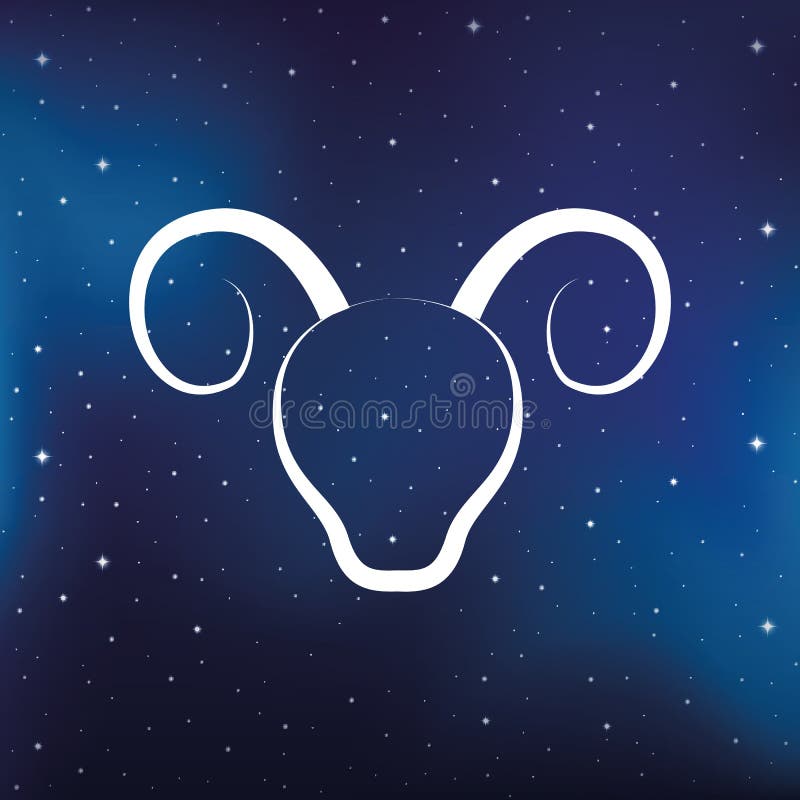Blue Zodiac Sign Aries Horoscope in Starry Sky Stock Vector ...