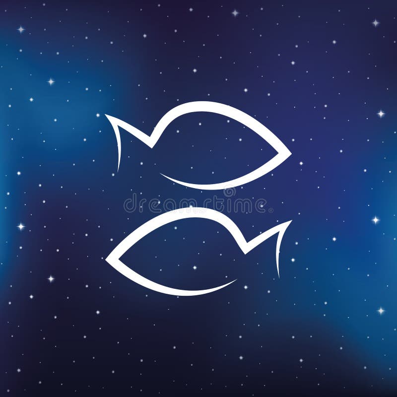 Blue Zodiac Sign Fish Horoscope in Starry Sky Stock Vector ...