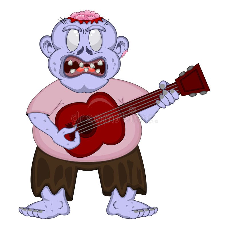 Blue Zombie People Playing Guitar Stock Vector - Illustration of ...