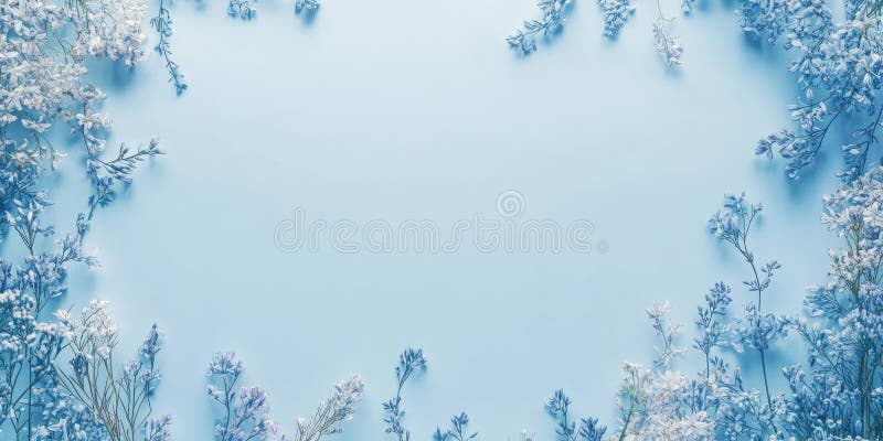 Bluebell Blue and Pastel Blue Frame Illustrations on White Background ...