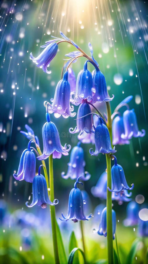 A Bluebell with Translucent Petals that Glow Faintly when Wet Stock ...