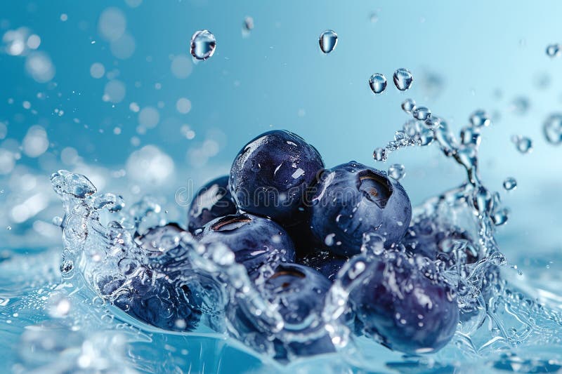 Blueberries on Blue Background, Bright Environment Stock Photo - Image ...